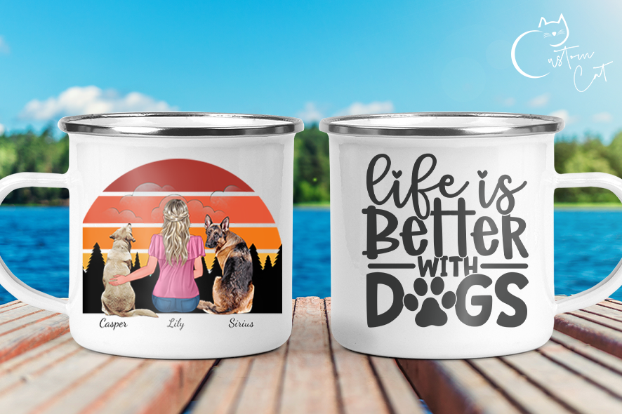 Retro Sunset Dog Lover Drinkware Collection - CustomCatCreations