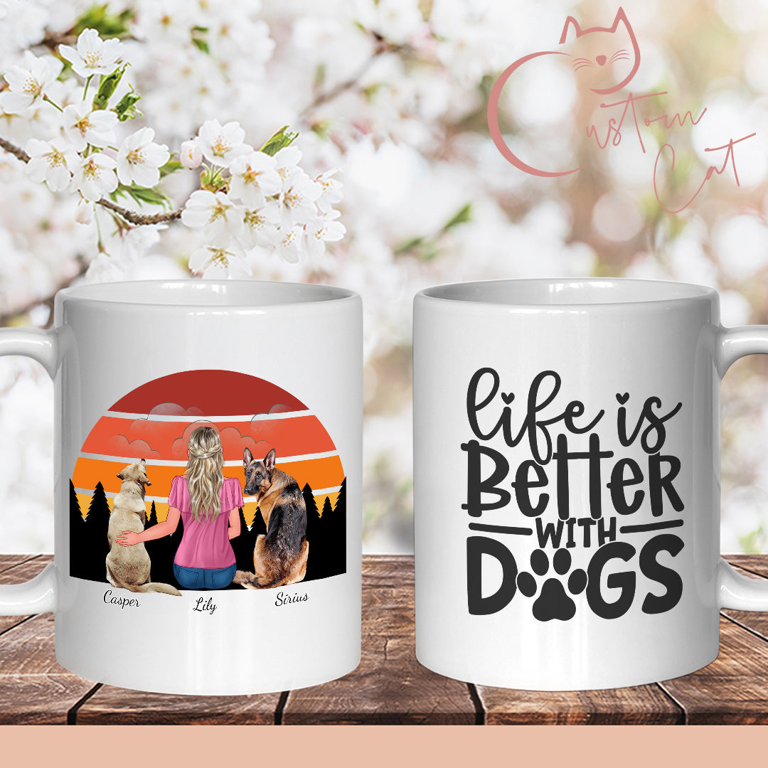Retro Sunset Dog Lover Drinkware Collection - CustomCatCreations