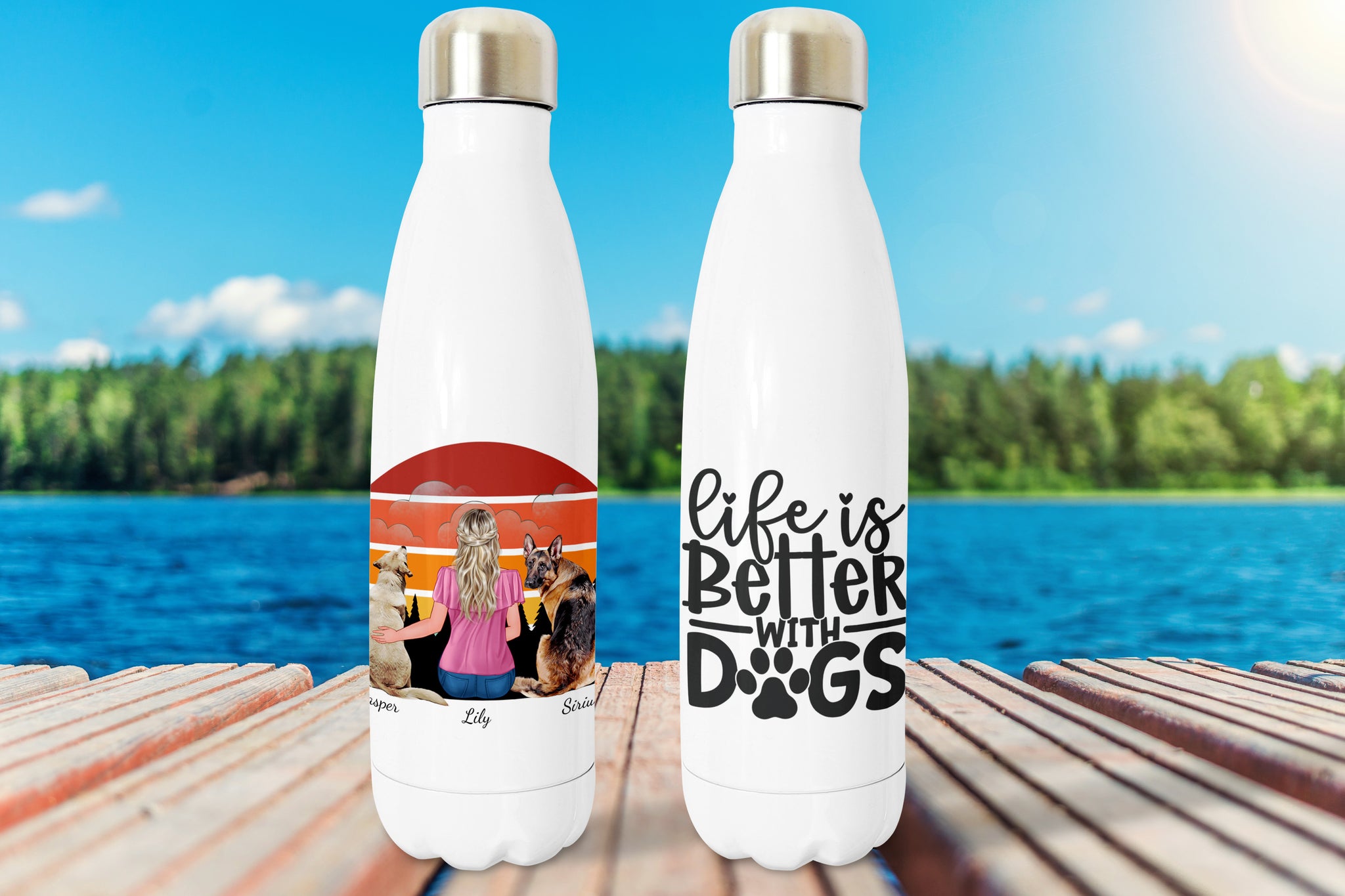 Retro Sunset Dog Lover Drinkware Collection - CustomCatCreations