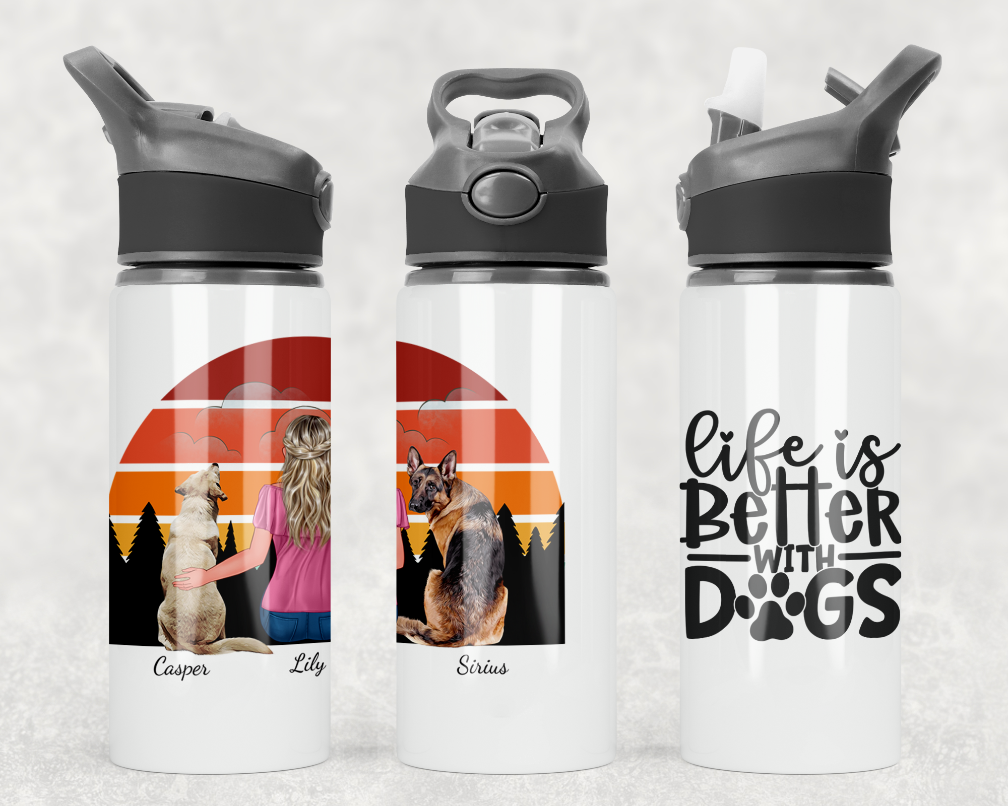 Retro Sunset Dog Lover Drinkware Collection - CustomCatCreations
